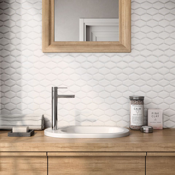 Thomas Avenue Ceramics 2" x 3" Elongated Hexagon Mosaic Tile & Reviews ...