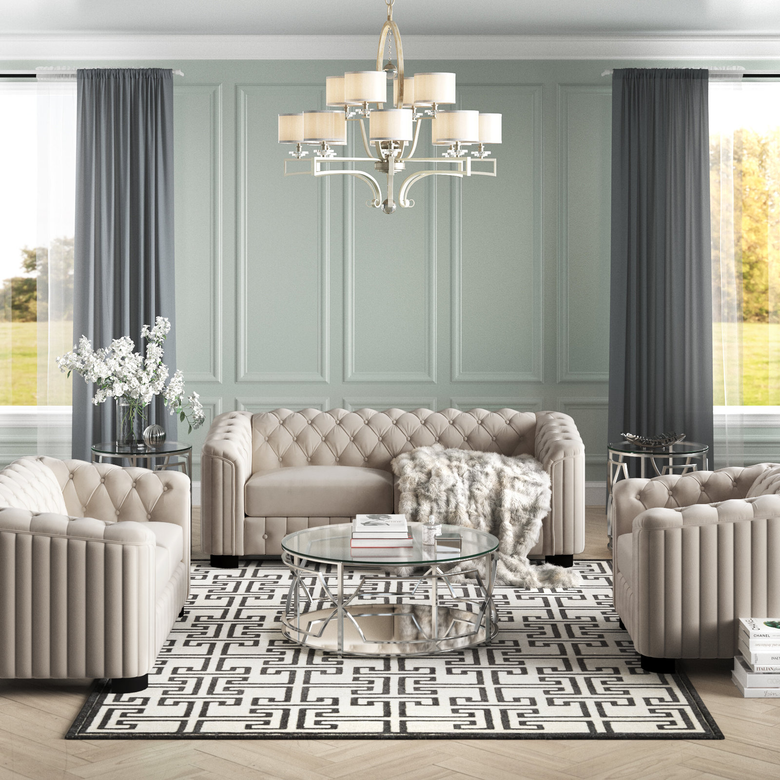 Willa Arlo™ Interiors Wanda 3 Piece Velvet Living Room Set & Reviews ...