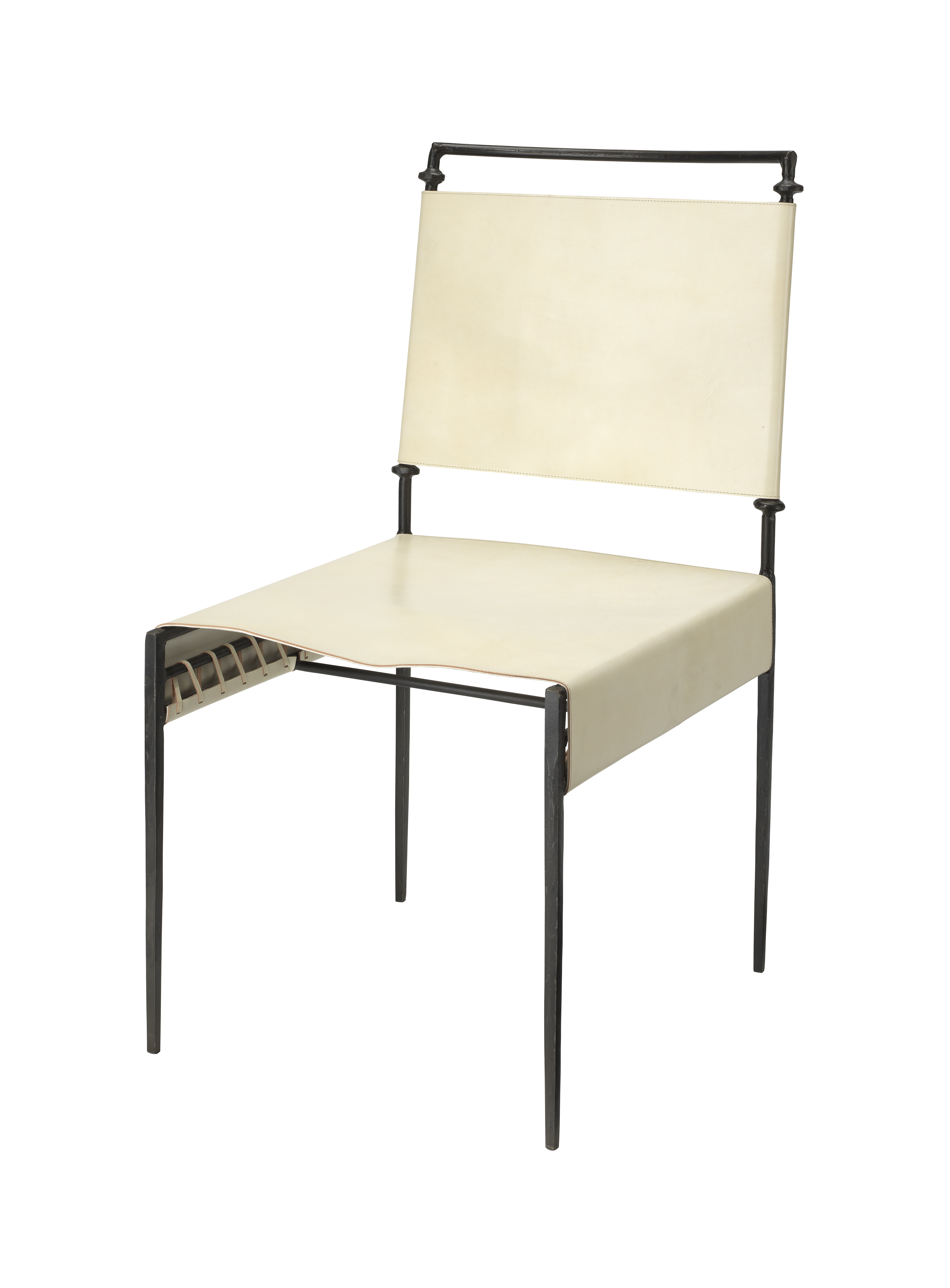 Jamie Young Company Leather Upholstered Side Chair in Off White | Wayfair
