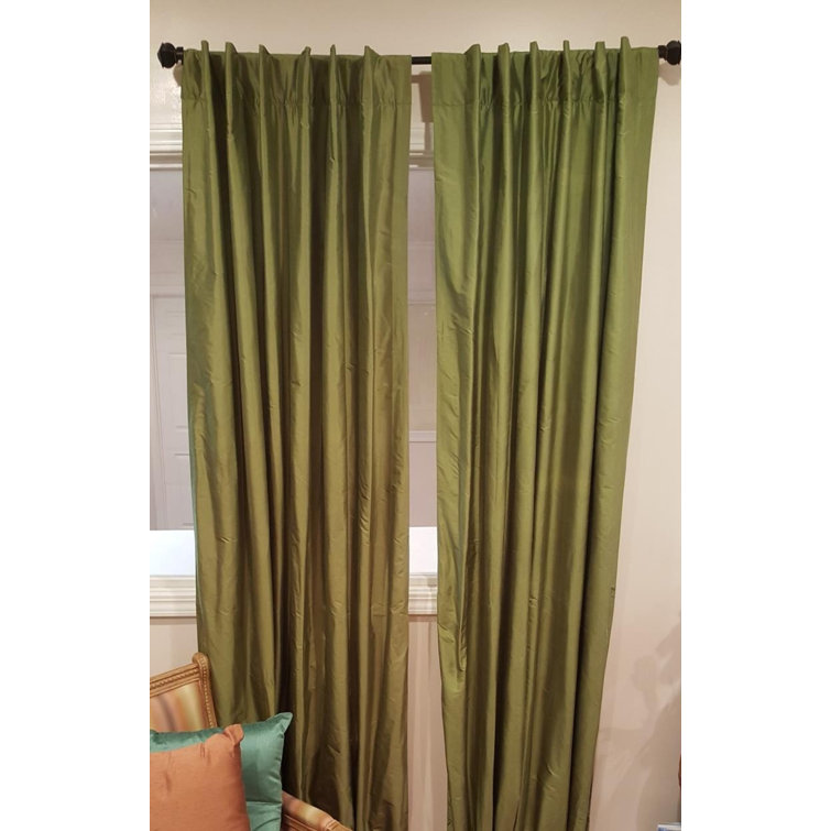 Parisian Home Style Silk Single Curtain Panel Single Panel & Reviews ...