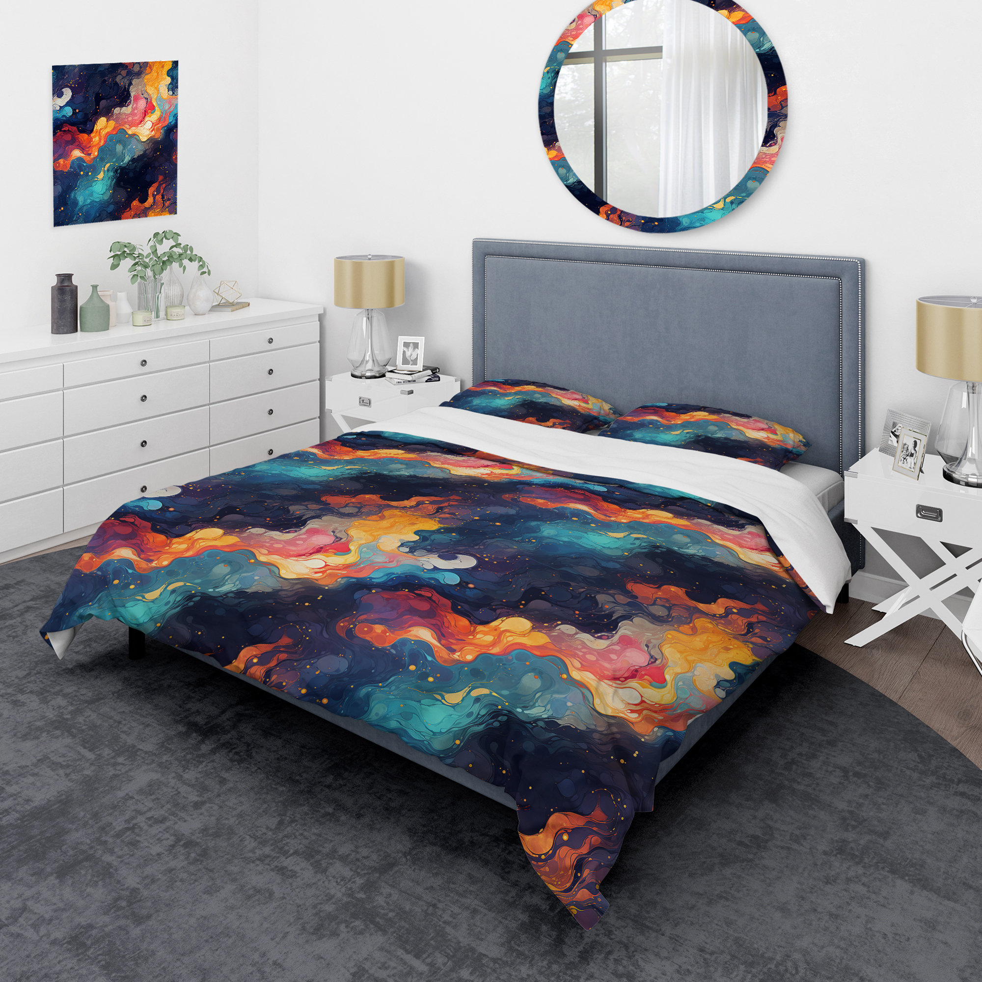 Design Art Cosmic Illusion Moody Patterns II Duvet Cover Set | Wayfair