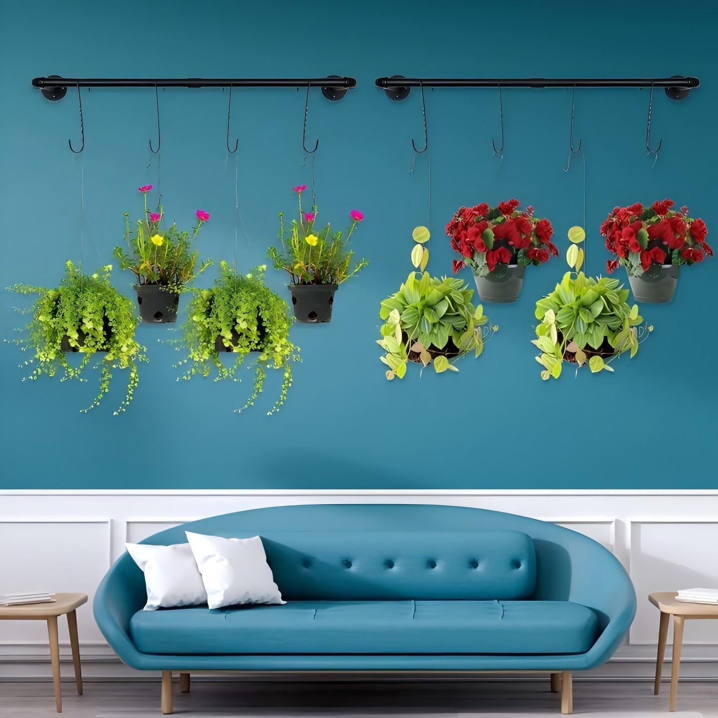 Williston Forge Hanging Planter Bars With 4 Hooks Hanging Planters For ...