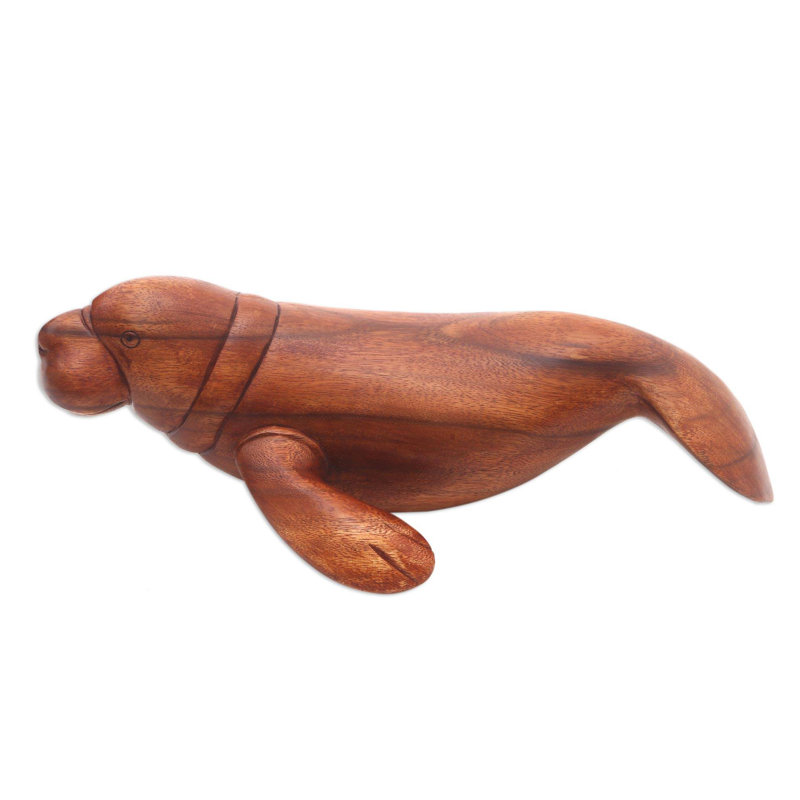 Breakwater Bay Capone Dugong Wood Figurine | Wayfair