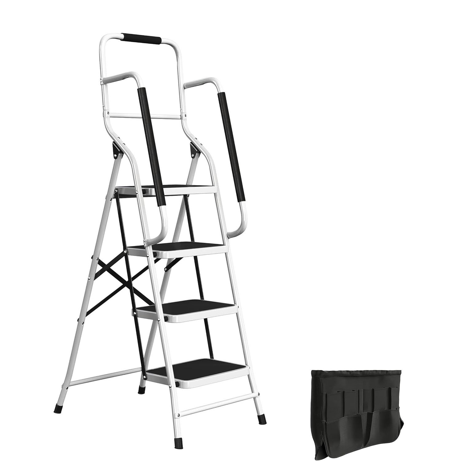 WFX Utility™ 4 Step Ladder Folding Step Stool Ladder For Adults With ...