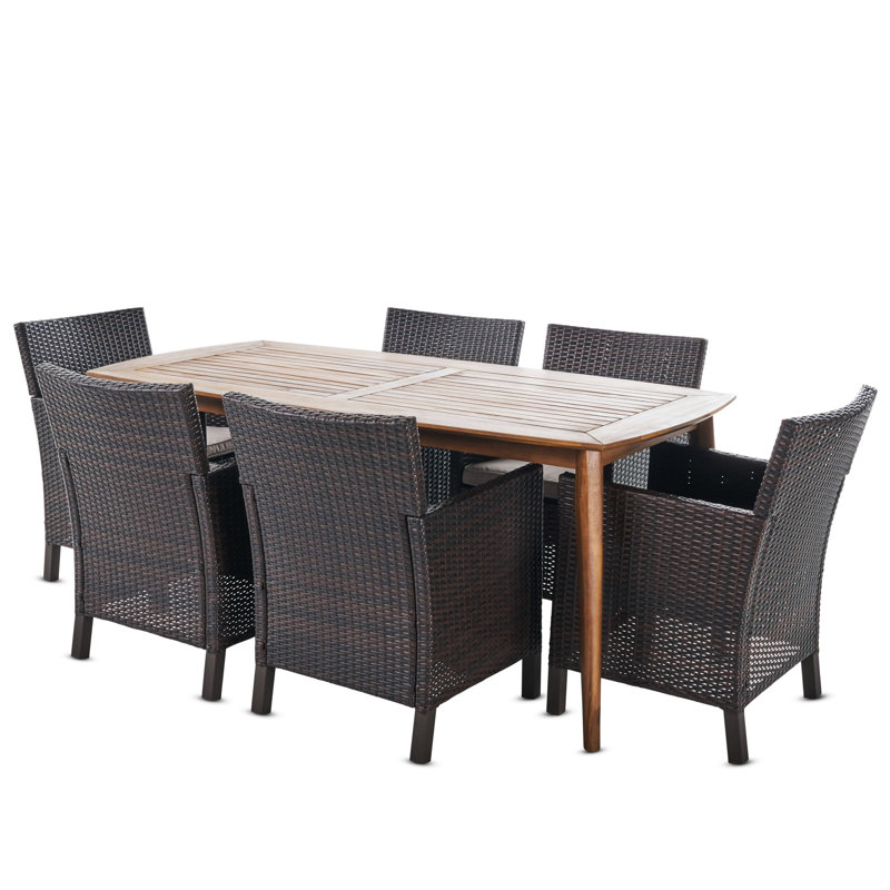 Gracie Oaks Pilger 6 - Person Rectangular Outdoor Dining Set | Wayfair