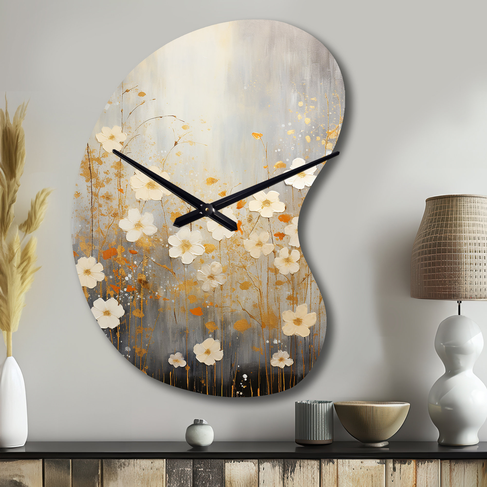 Design Art Minimalism Yellow White Flower Collage I - Cherry Blossom ...