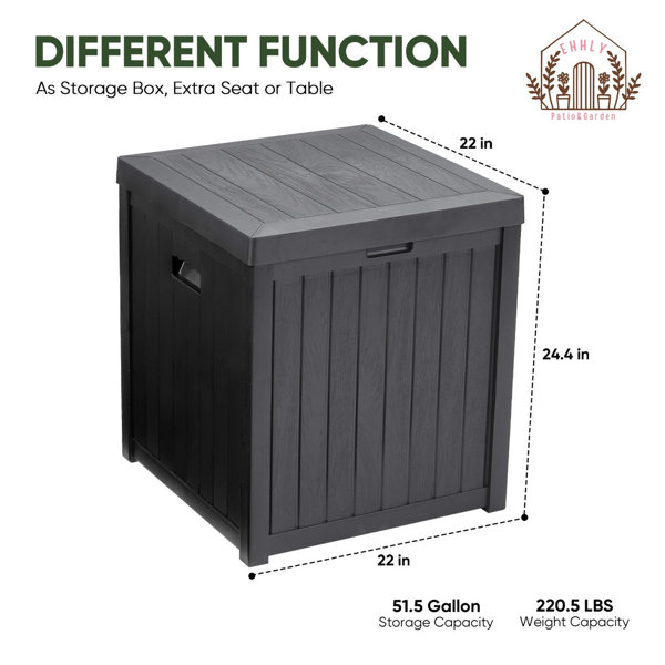 EHHLY Deck Box, 51 Gallon Package Bin Delivery Box for Outside Front ...