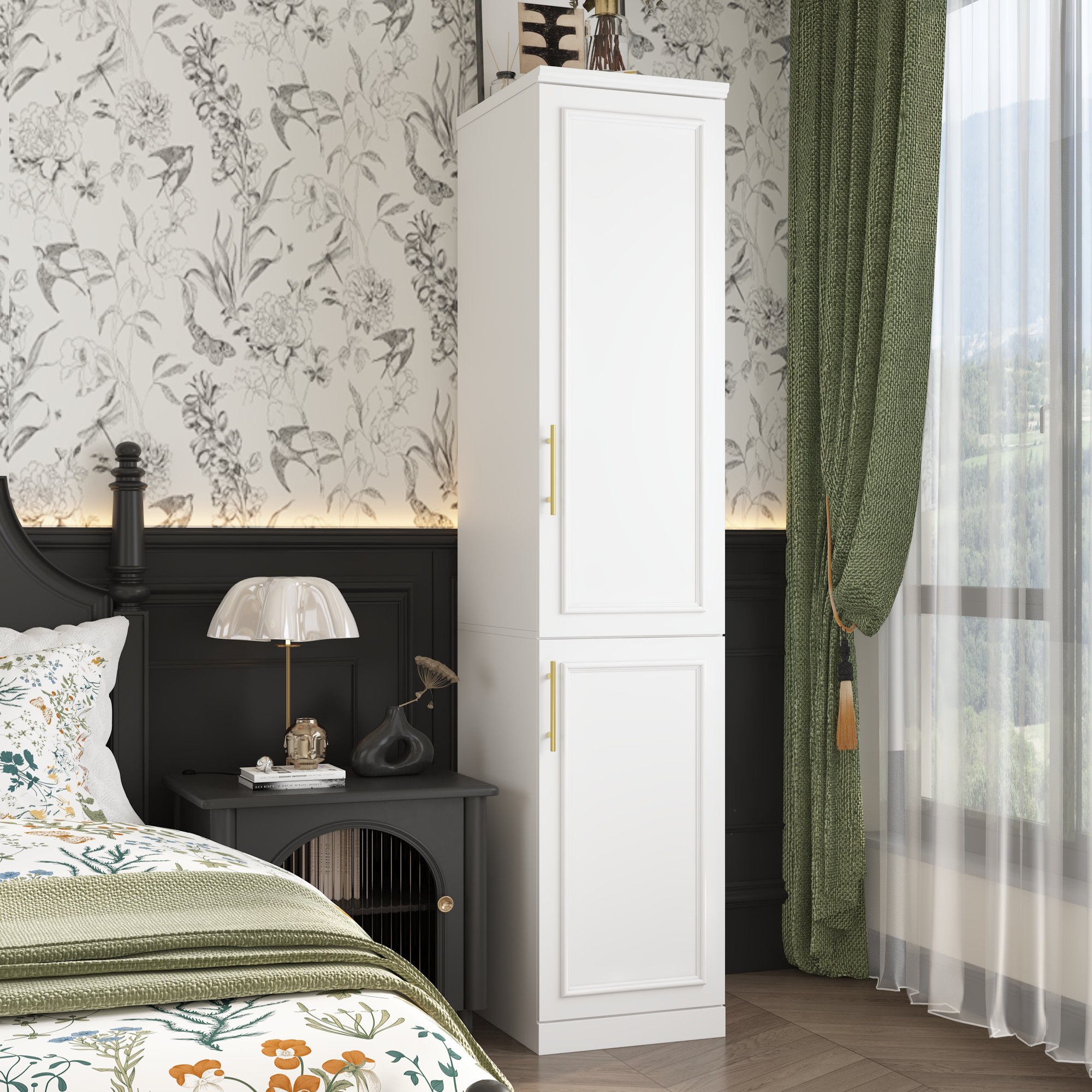 Winston Porter Compact Wardrobe With Dual Doors, Space-Saving Design ...