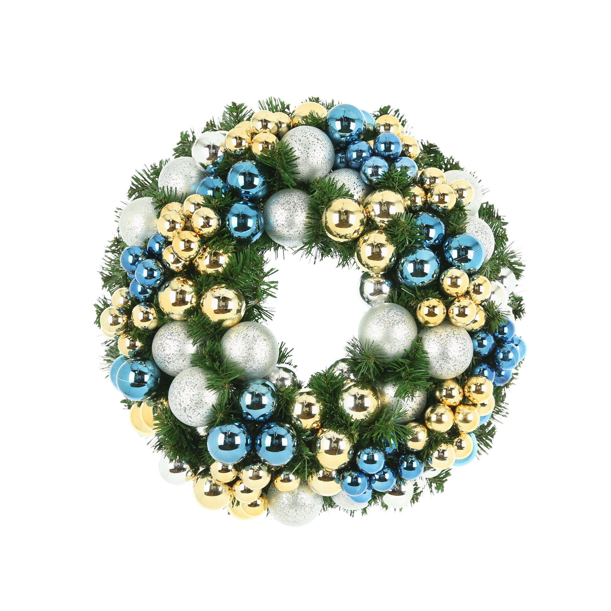 Creative Displays, Inc. 26" Holiday Evergreen Wreath With Ornaments ...