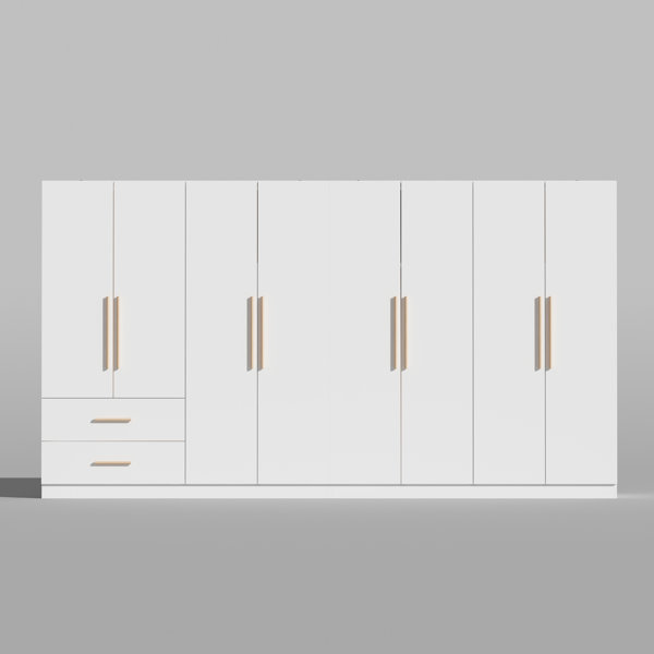 Latitude Run® Elegant 8-Door Wardrobe With Modern Design, Ample Storage ...