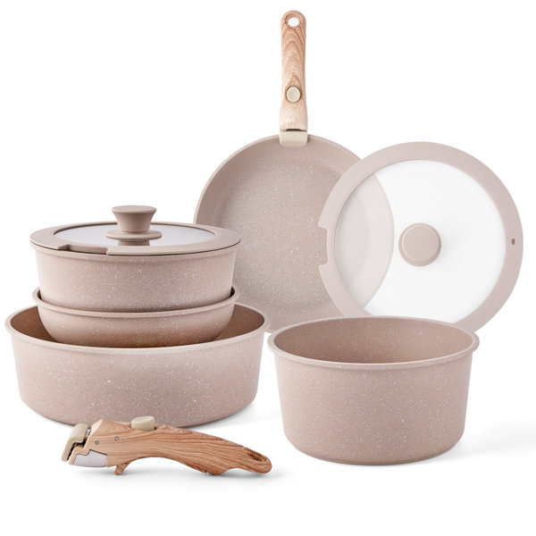 caannasweis 11 - Piece Detachable Handle Cookware Set & Reviews | Wayfair