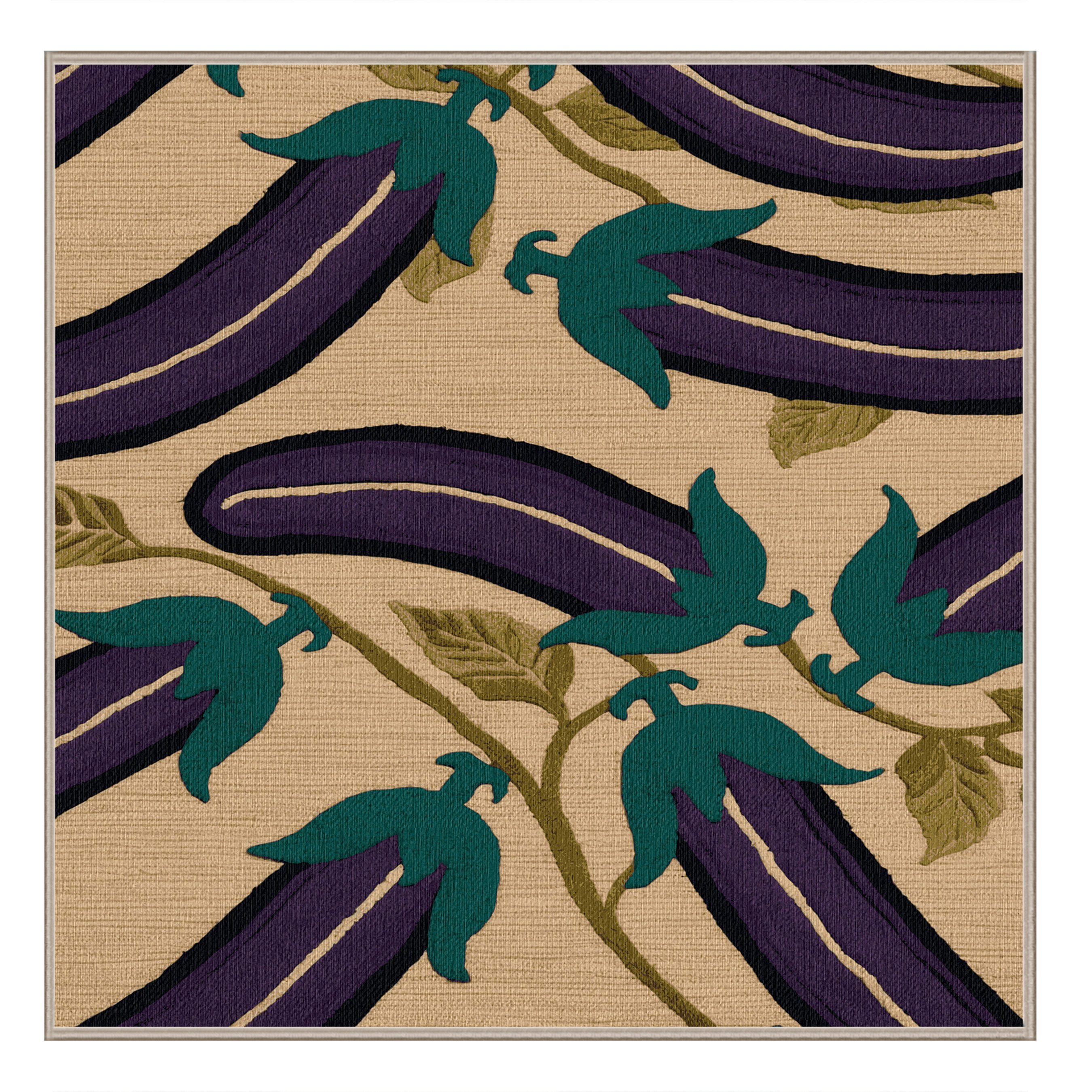 Dakota Fields Washable Eggplant Thai Vegetables Area Rug | Wayfair