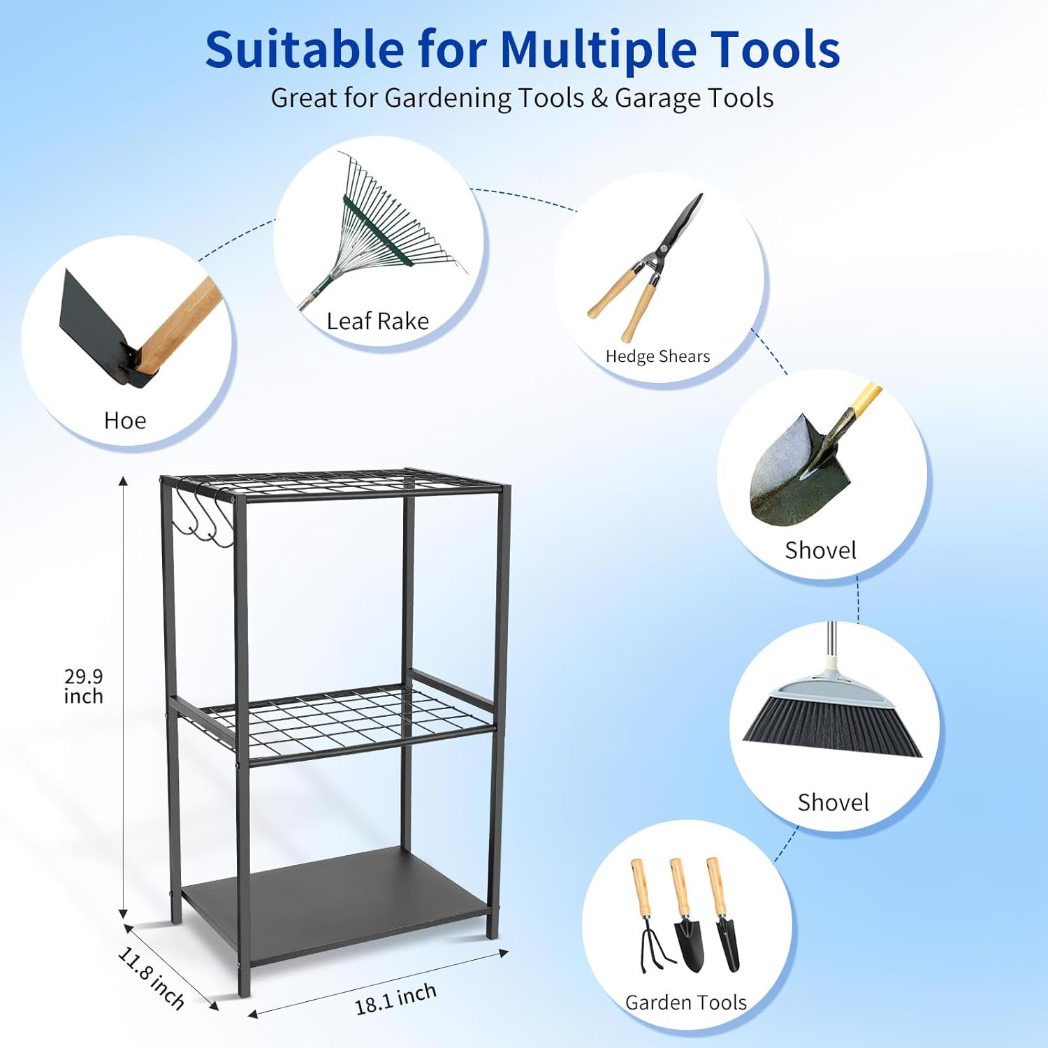 17 Stories Garden Tool Organizer - Yard Tool Storage And Organizers ...