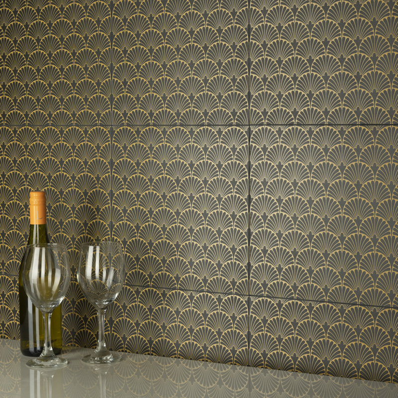 Merola Tile Art Deco Manhattan 12" x 12" Porcelain Patterned Wall ...