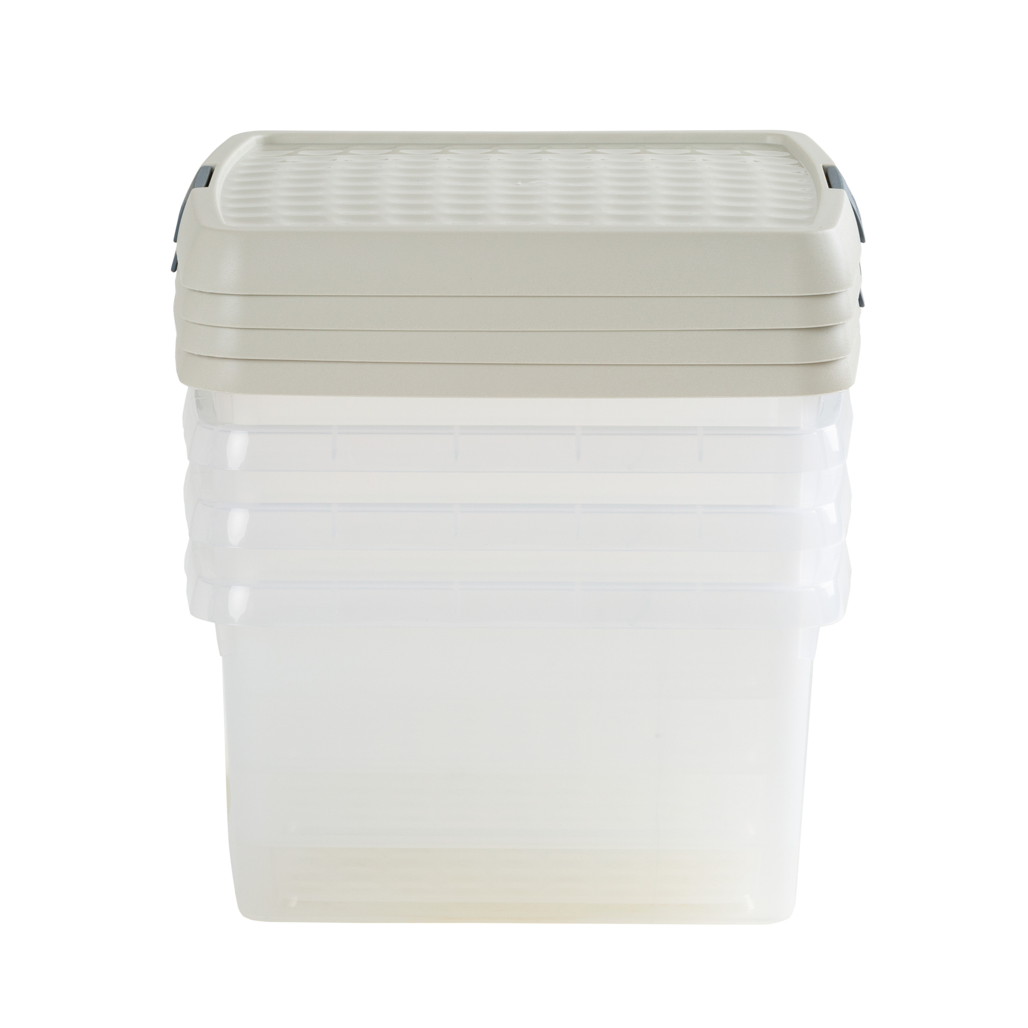 Wham Clip 9L Square Plastic Storage Boxes with Secure Clip Lock Lids. L ...