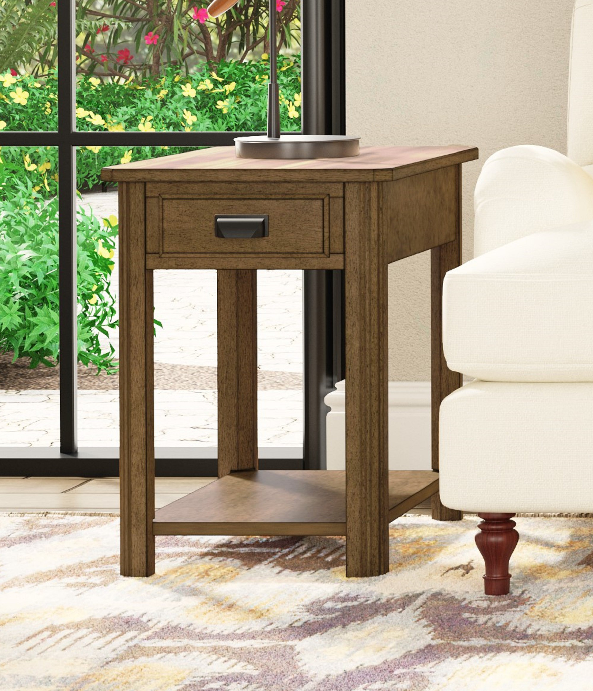 Lark Manor™ Parman Oak Wood Laminate Rectangular End Table | Wayfair