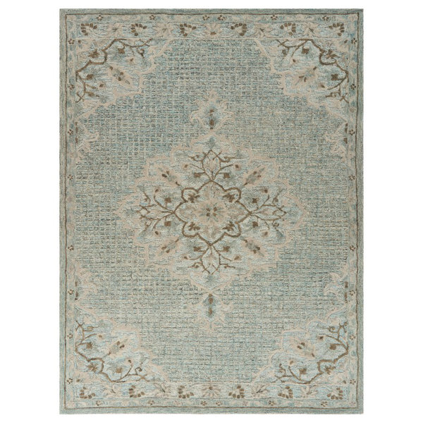 Canora Grey Blue And Beige Flor Medallion Area Rug | Wayfair