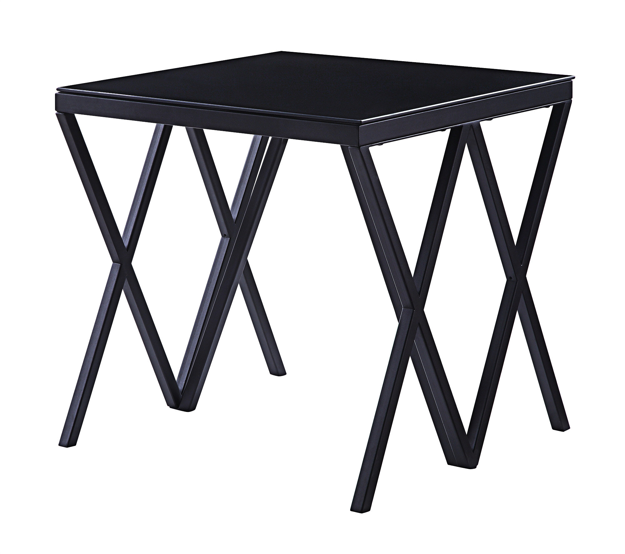 Ivy Bronx Lattimer Industrial Square End Table with "V" Shape Frame ...