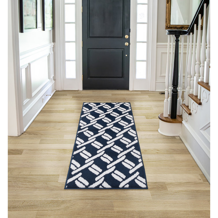 Nautica Tufted Runners Geometric Tufted All Loop Navy Runner & Accent ...