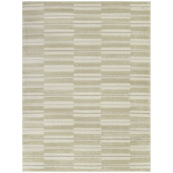 Latitude Run® Andrei Tan Modern Striped Area Rug | Wayfair
