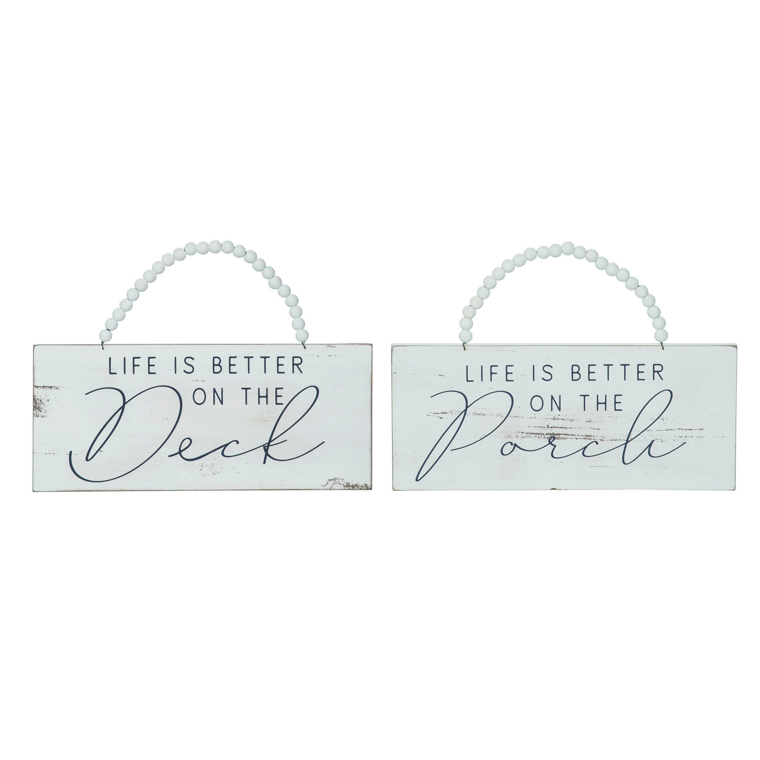 August Grove® MDF Porch/Deck Sign Set of 2 Spring Home Decorations ...