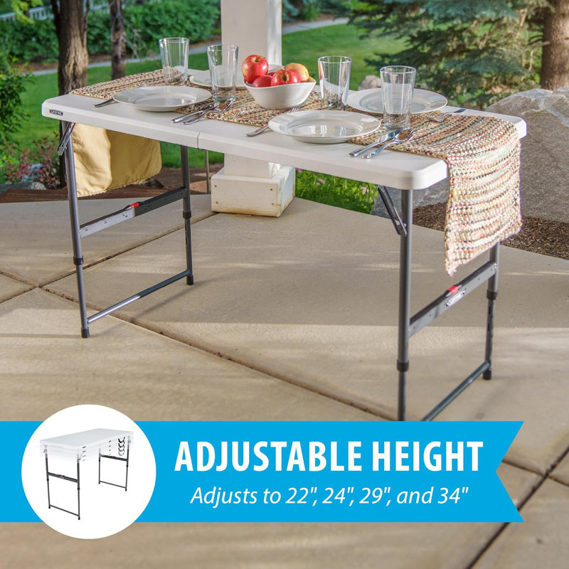 BLASIVE Height Adjustable Folding Table 4 Foot | Wayfair