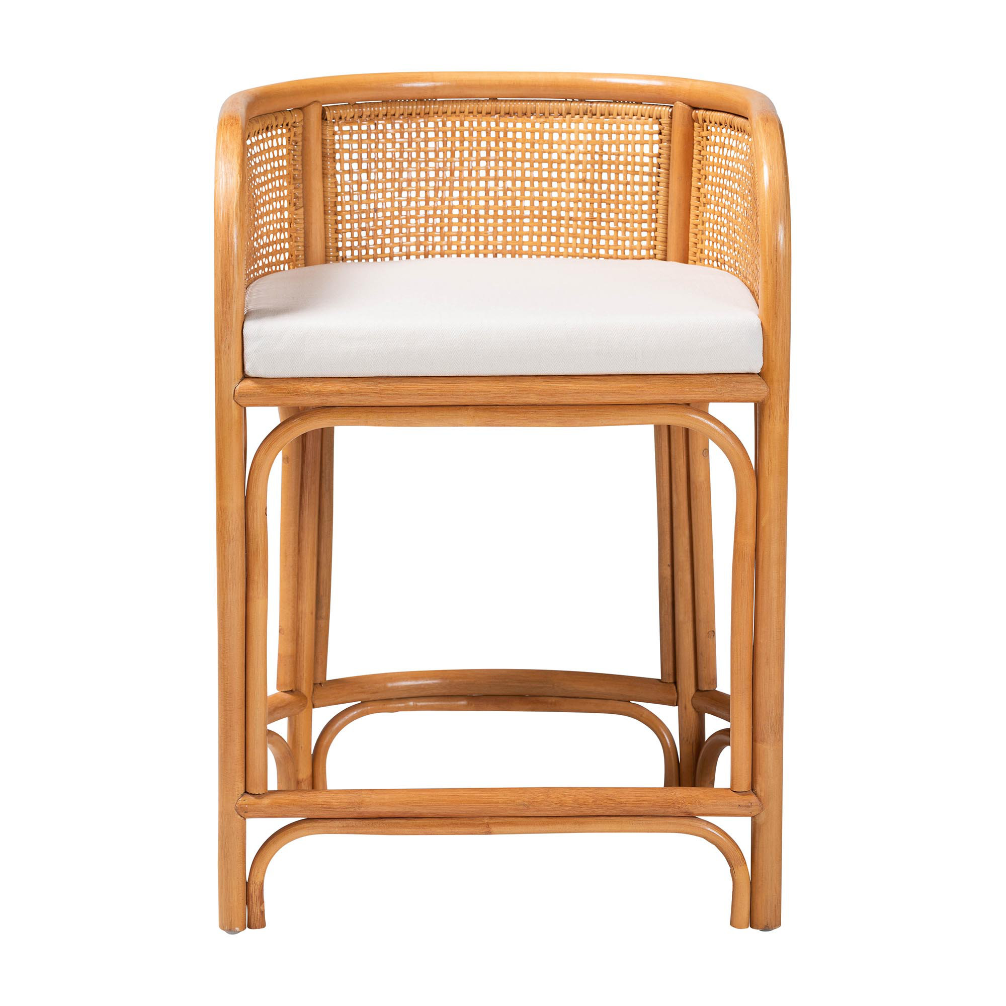 Dakota Fields Bali & Pari Aria Natural Rattan Counter Stool With ...