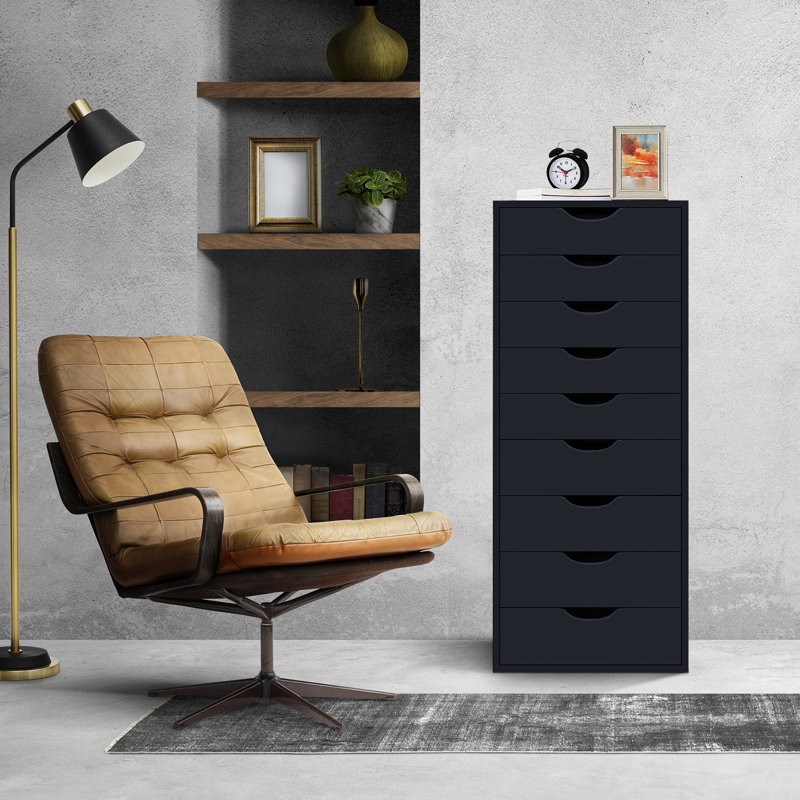 Latitude Run® Hineefah 9 Drawer File Cabinet, Wooden office Drawer ...