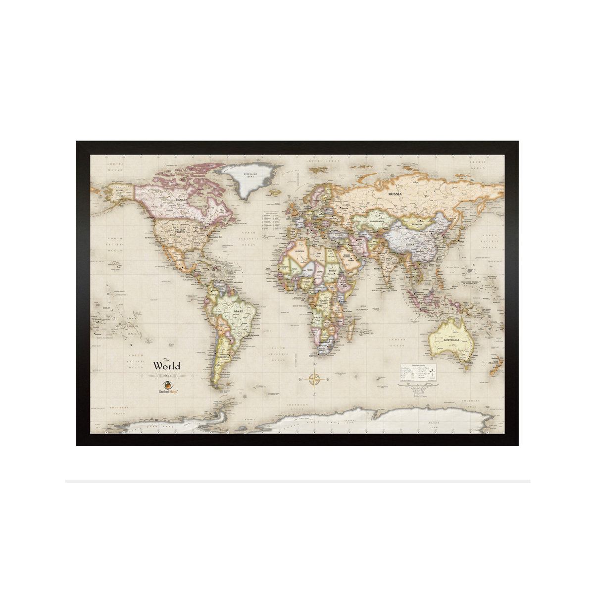 Home Magnetics Framed Magnetic Travel World Map & Reviews | Wayfair