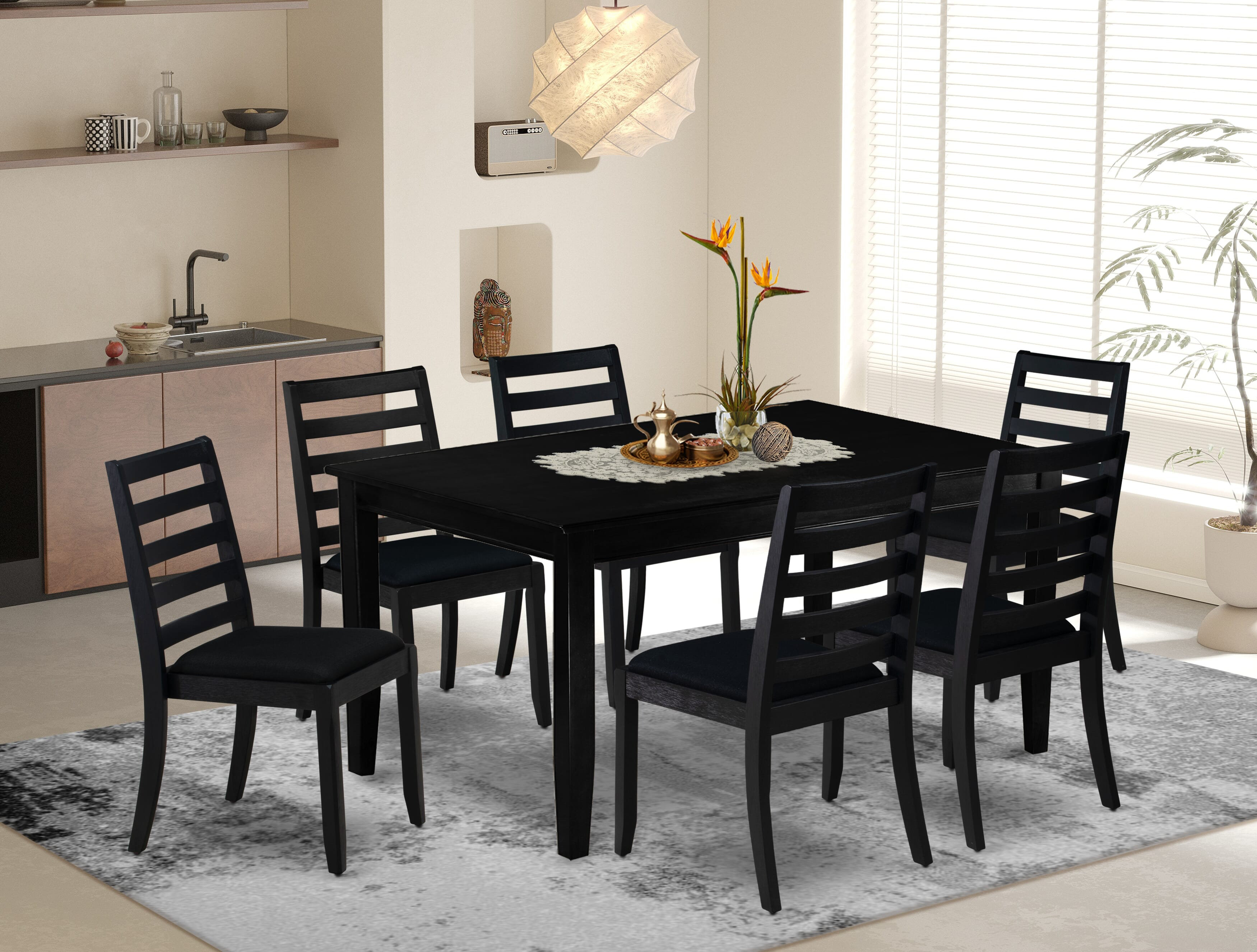 Red Barrel Studio 7 Piece Dining Set Includes a Rectangular Table and 6 ...