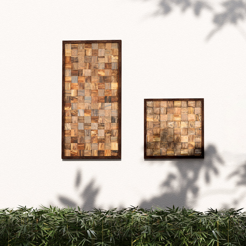 Millwood Pines Solid Wood Abstract Wall Decor | Wayfair