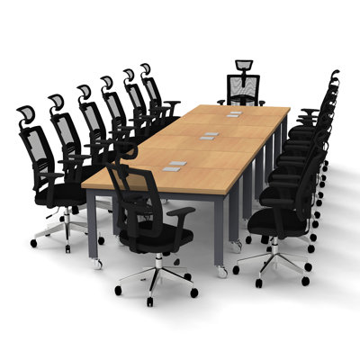 The Twillery Co.® Albin 14 Person Conference Meeting Tables with 14 ...