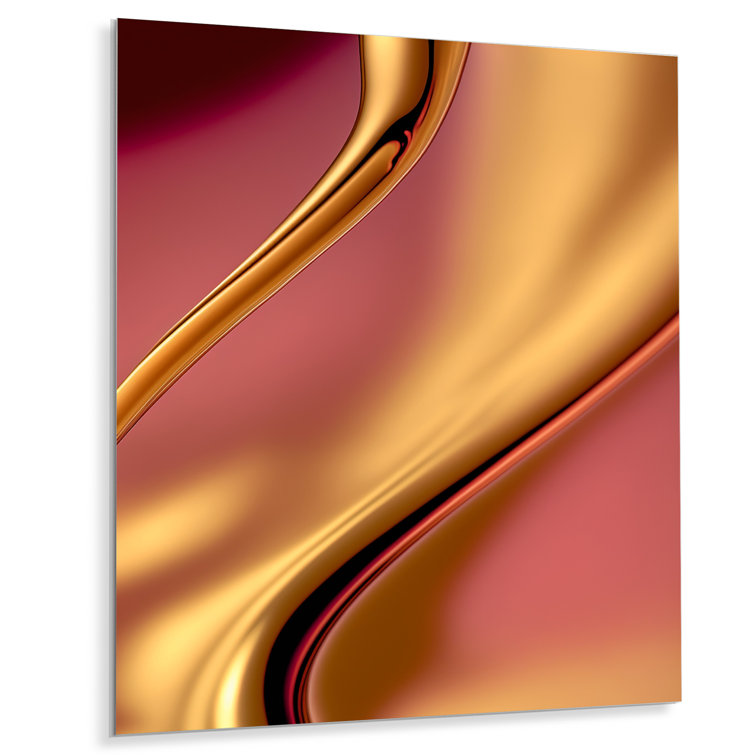 Ivy Bronx " Luscious Liquid Gold In Subdued Pink And Taupe X " on Metal ...