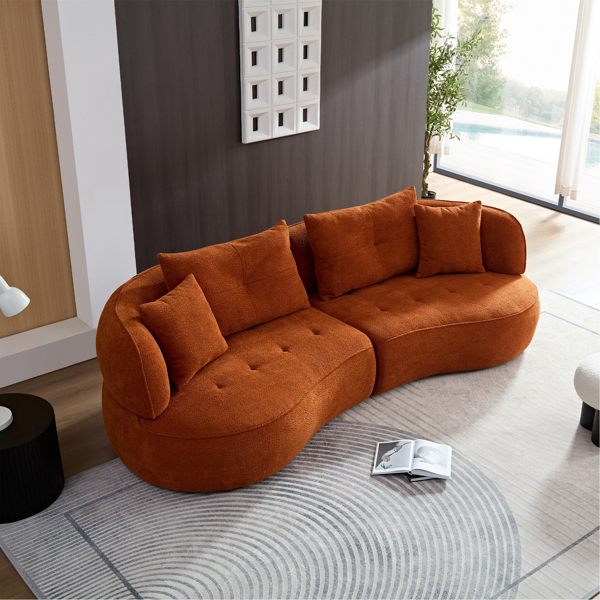 Orren Ellis Camel Color Combo Sofa With Detachable Pillows, Durable ...
