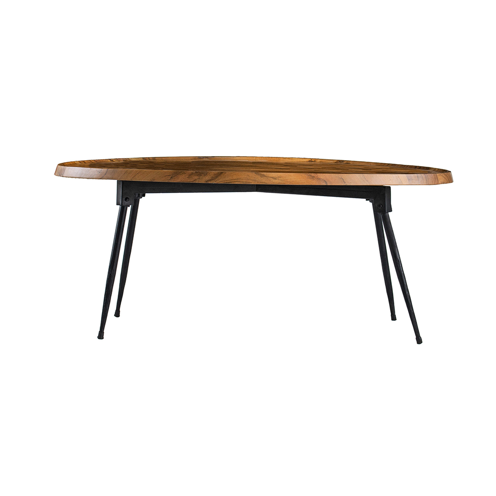 George Oliver Natural Finish Oval Coffee Table, 39X26x16", Wood And ...