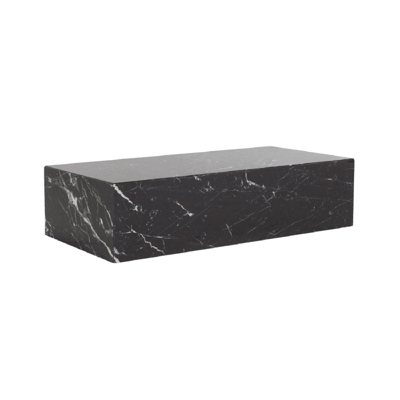 BETACH Genuine Marble Block Coffee Table - Nero Black Marble & Reviews ...
