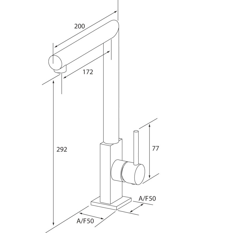 Reginox Single Handle Surface Mounted Monobloc Mixer Tap with L-Spout ...