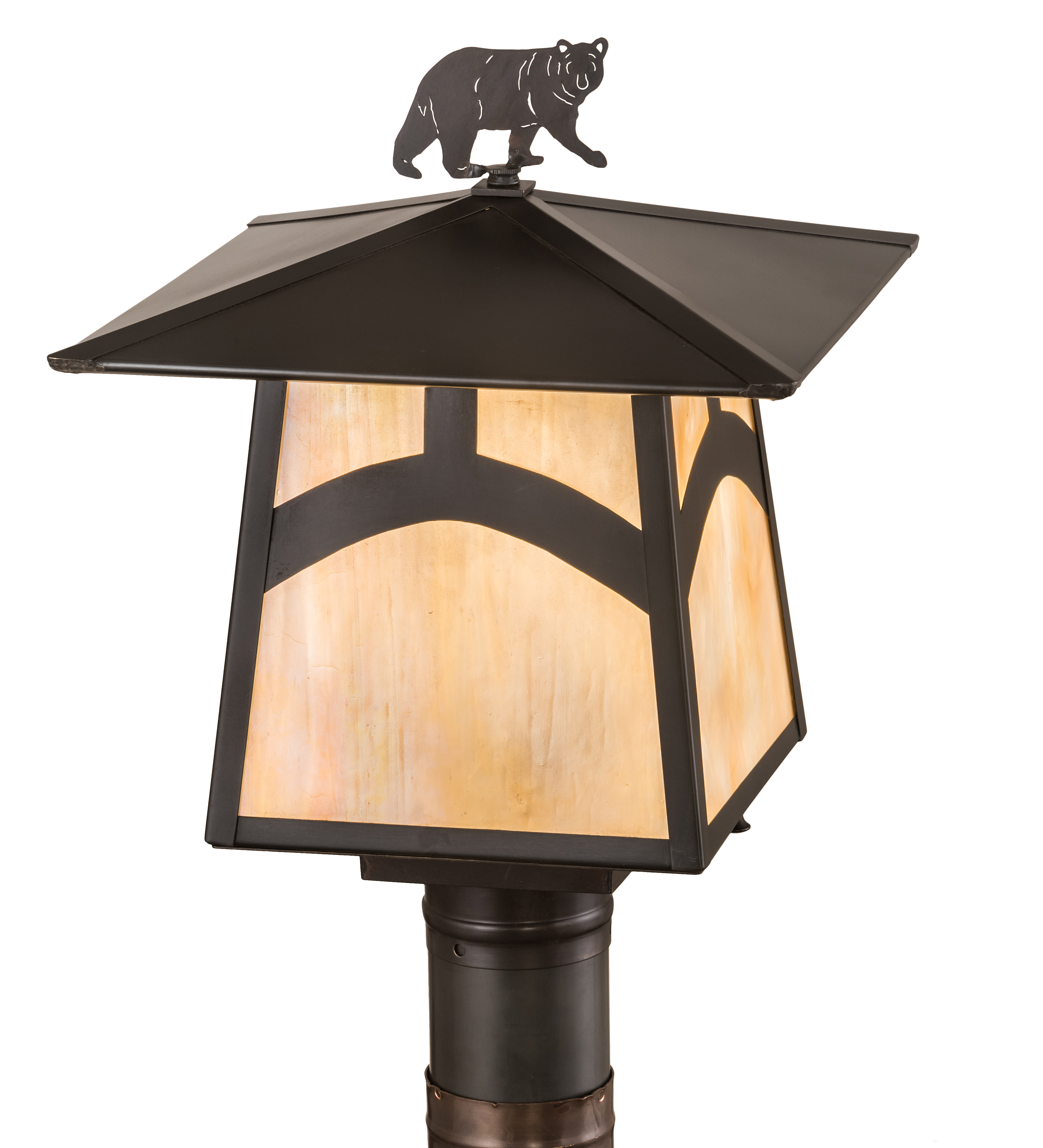 Loon Peak® Wygant with Bear 1-Light 15" Post Light | Wayfair