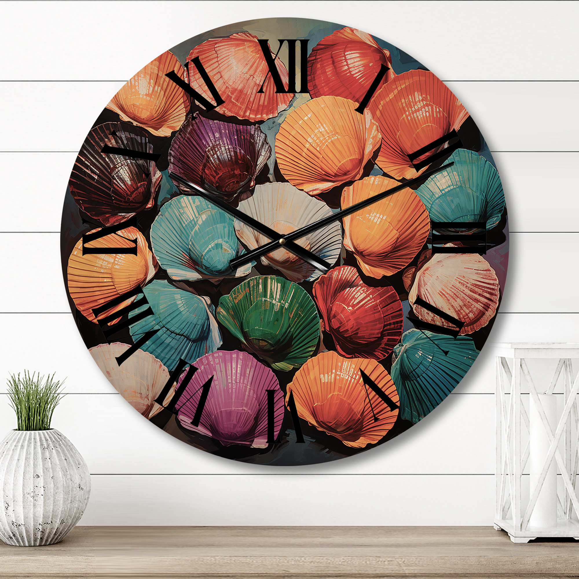 East Urban Home Colorful Seashells Pop Art I - Animals Oversized Wood ...