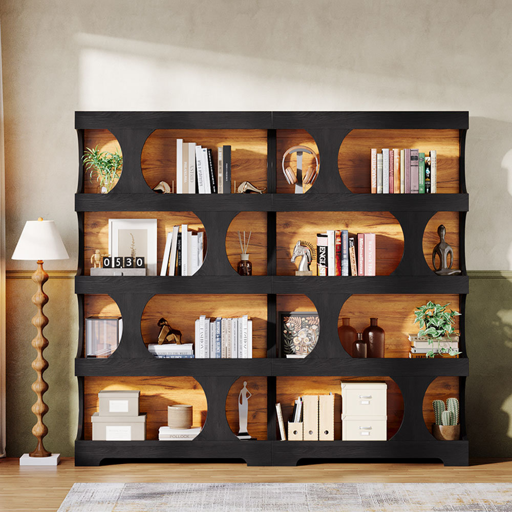Loon Peak® 71" Tall Bookcase, Modern Storage Display Shelves | Wayfair