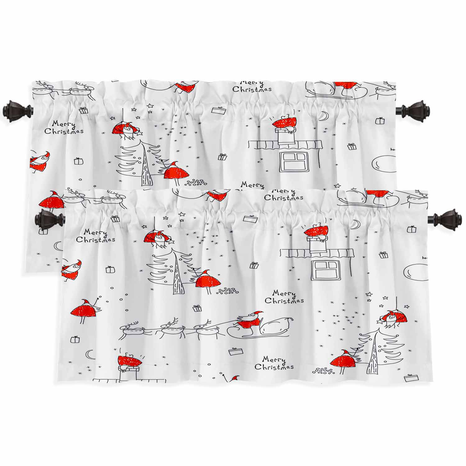 Ophelia & Co. White 52"W Merry Christmas Santa Claus Sleigh Window ...