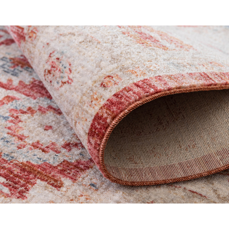 Charlton Home® Croasmun Performance Red/Gray Rug & Reviews | Wayfair