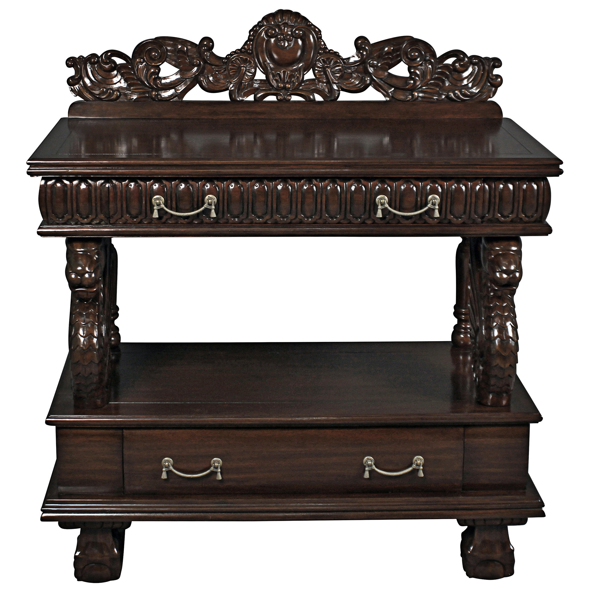 Design Toscano Lord Raffles 41.5'' Wide 2 Drawer Mahogany Solid Wood ...