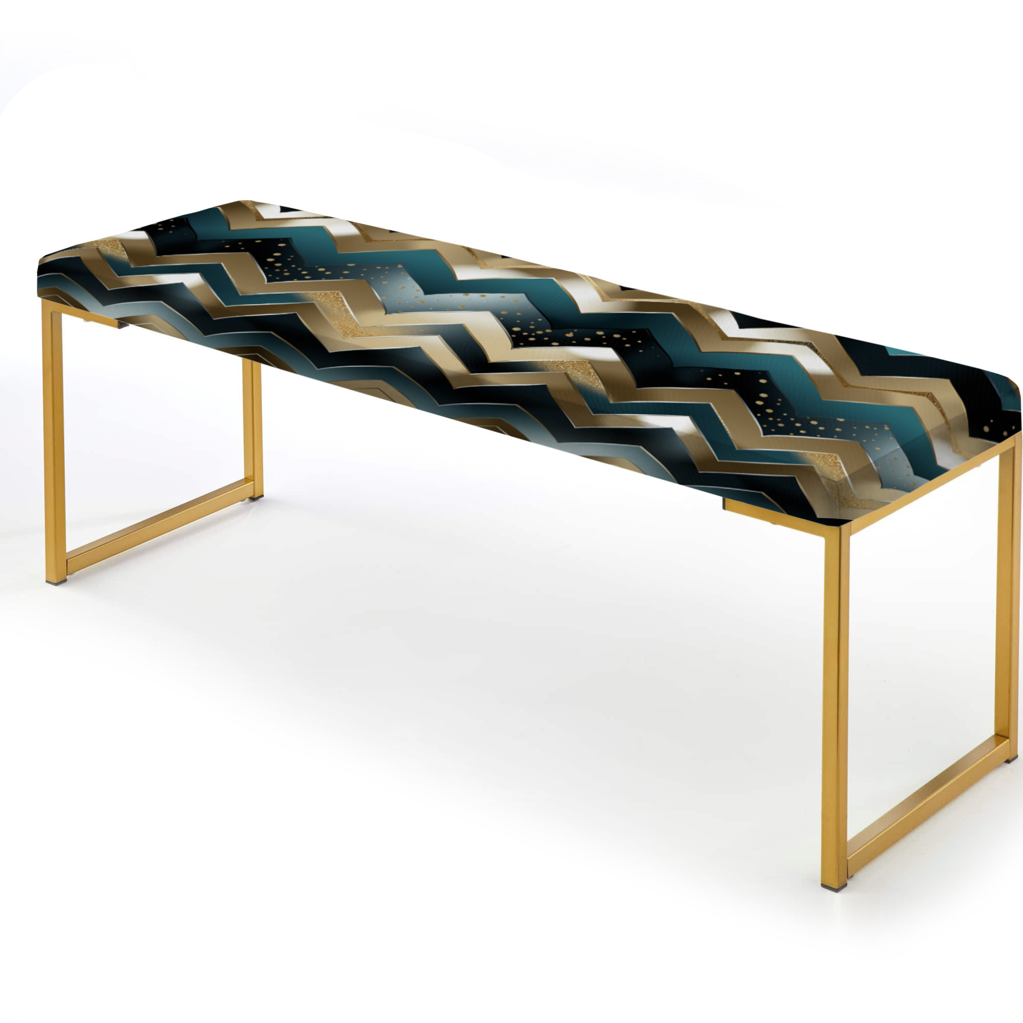 Design Art Metallic Chevron Elegance Patter - Chevron Upholstered Gold ...