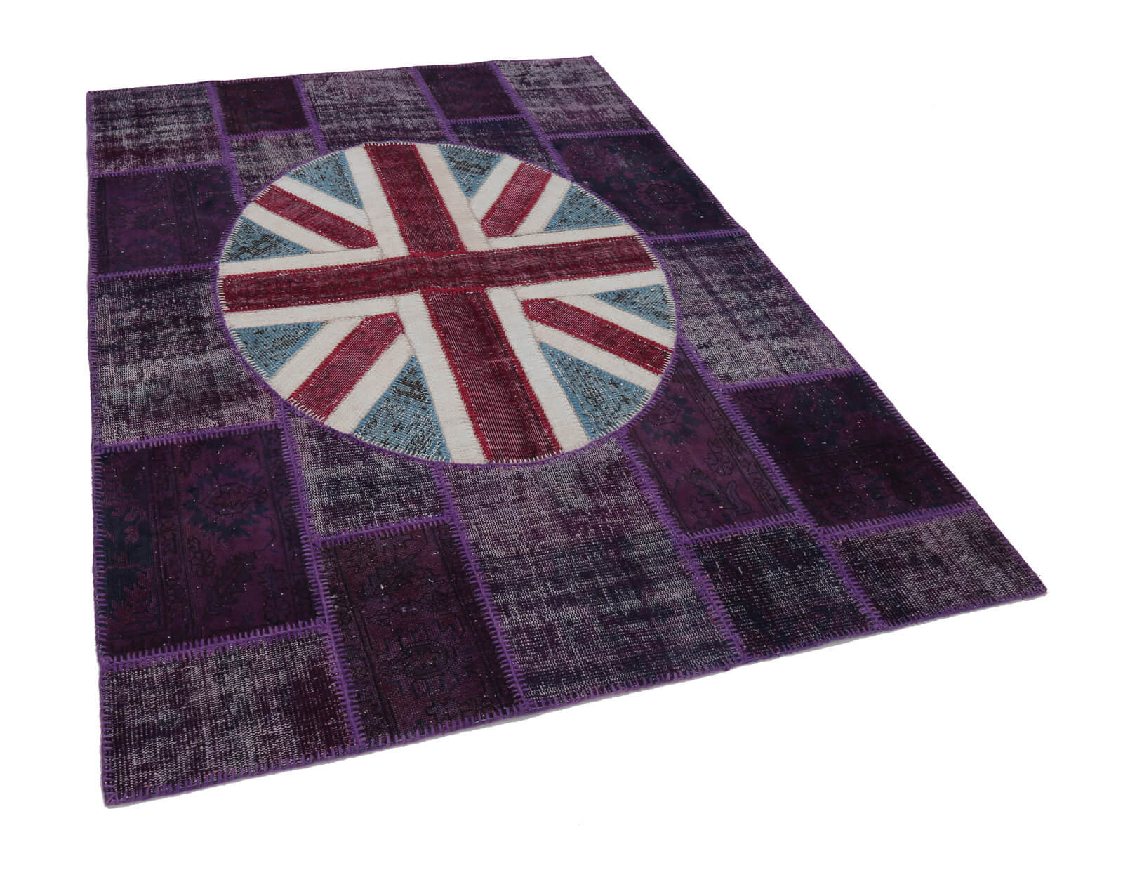 Lofy Flag Patchwork Purple Flag Cotton Handmade Area Rug - Wayfair Canada