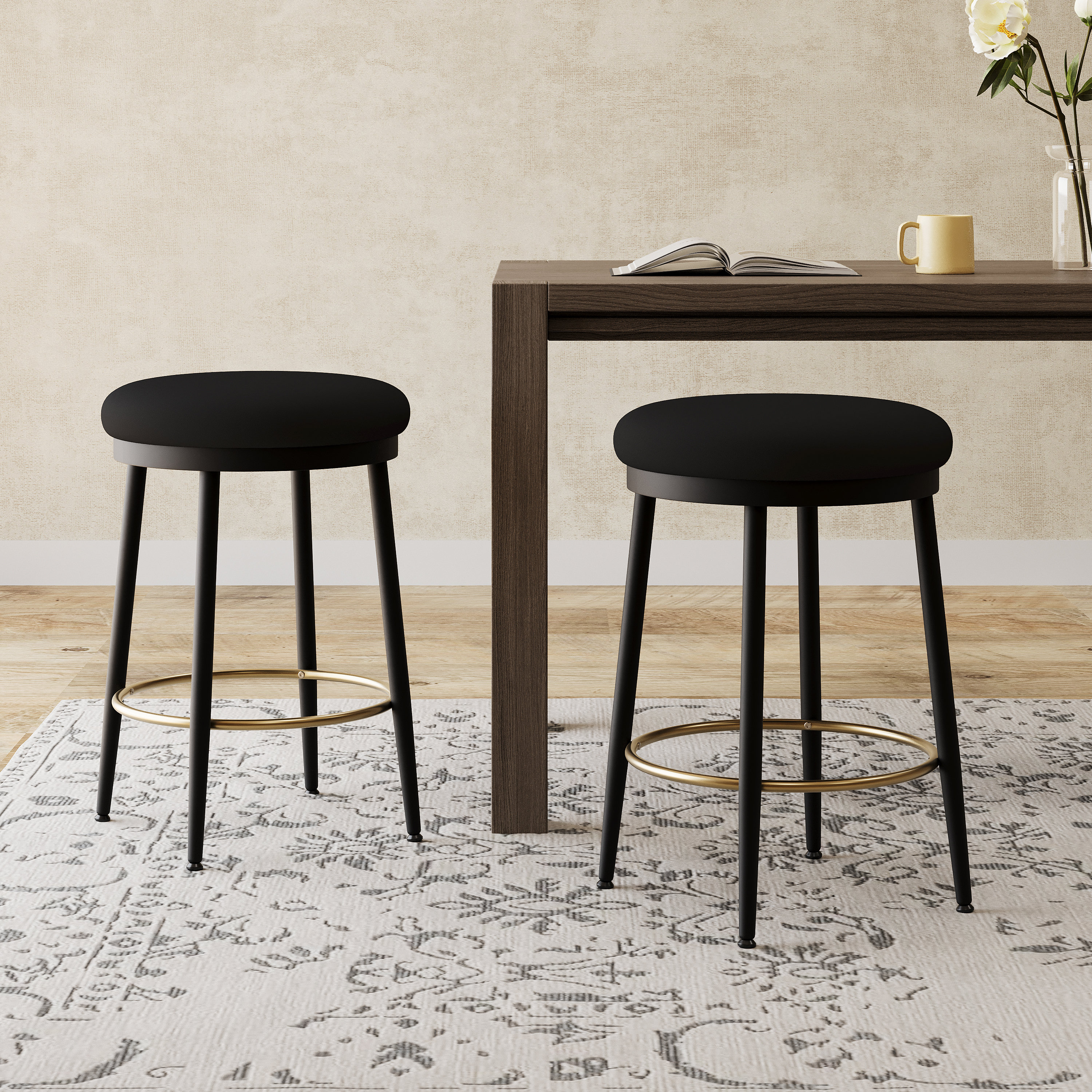 Corrigan Studio Modern Counter Stools, Bar Height Chairs, Cushioned ...