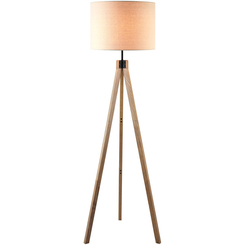 Wade Logan® Boxleye 61'' Wood Body Tripod Floor Lamp & Reviews | Wayfair