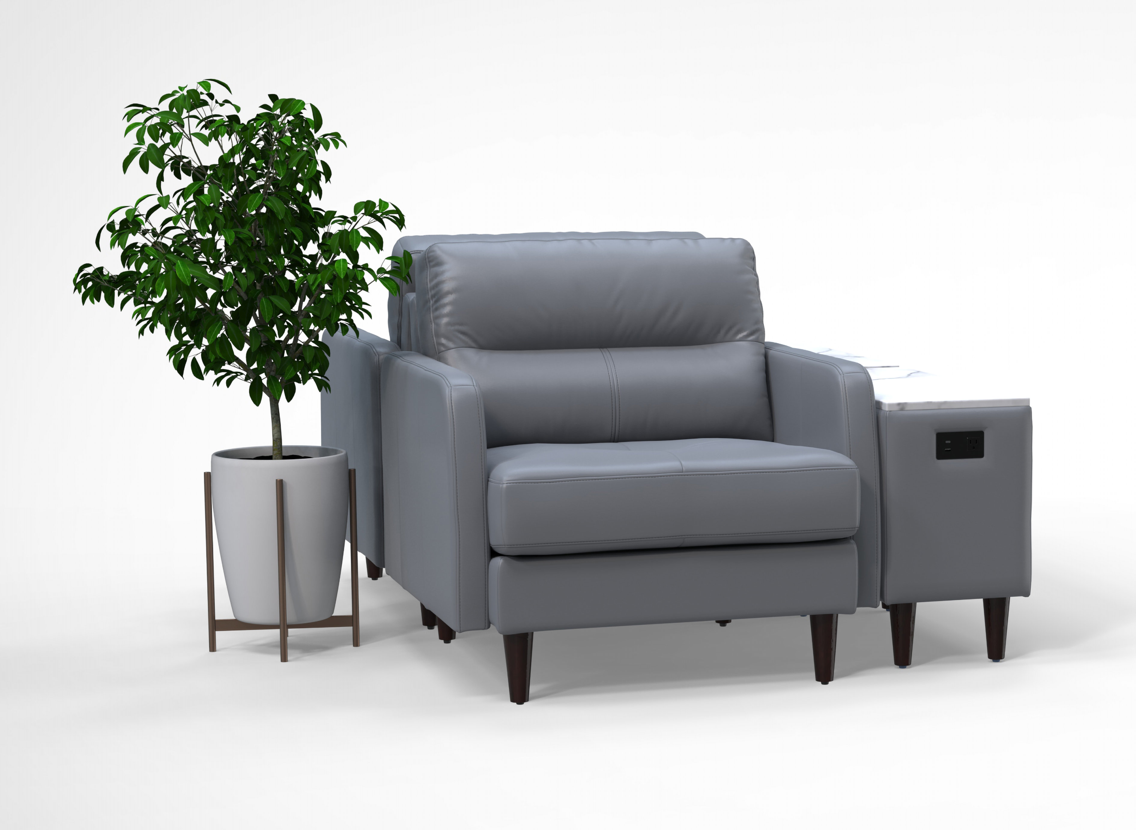 Reunion 2 Person Waiting Room Reception Chairs with Charging Tables Set ...