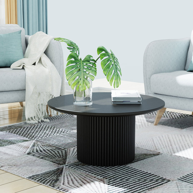 Ivy Bronx Zarella 31.5" Handmade Solid Wood Round Coffee Table | Wayfair