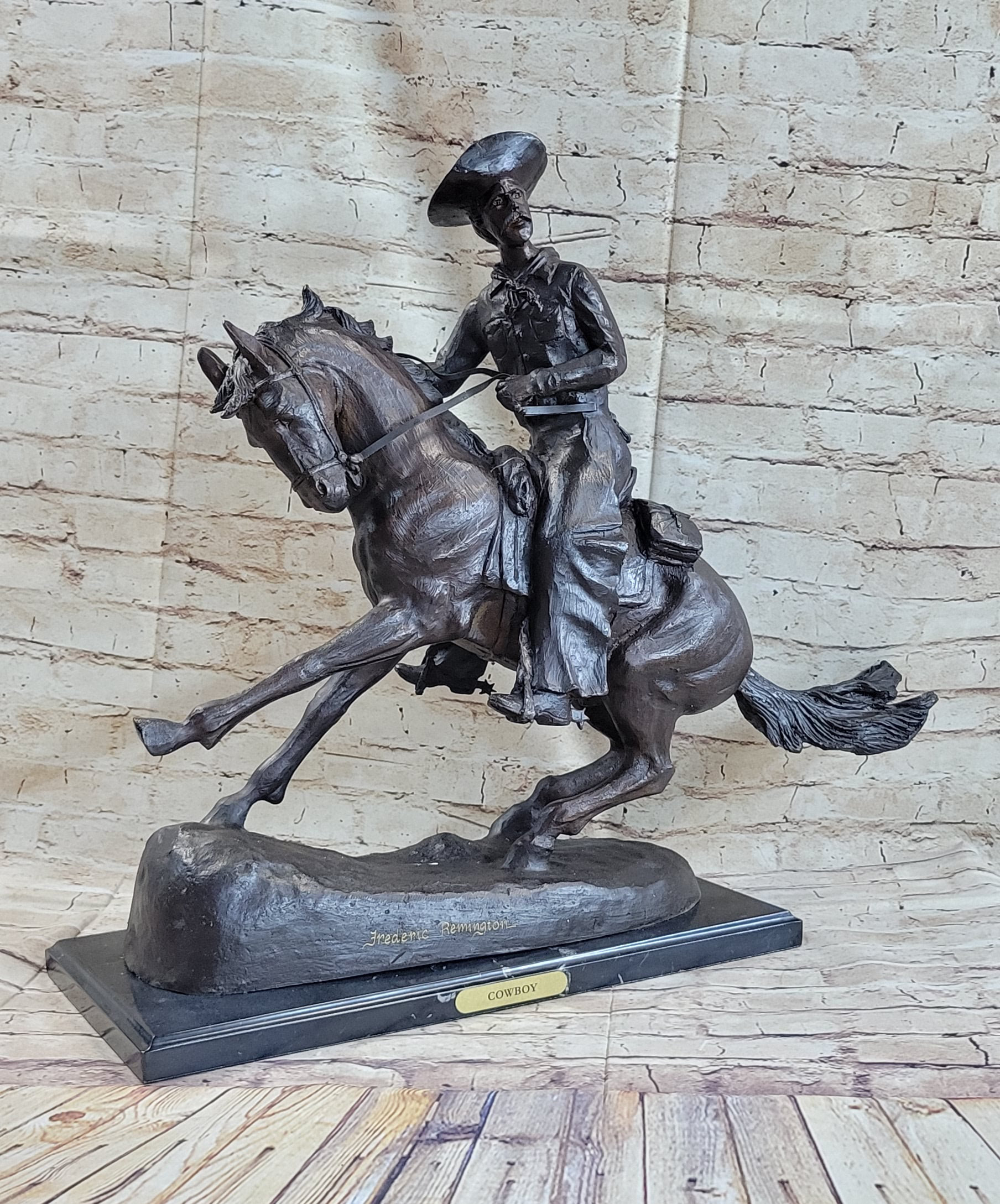 Trinx Larrick Frederic Remington Western Cowboy Horse Rodeo Statue ...